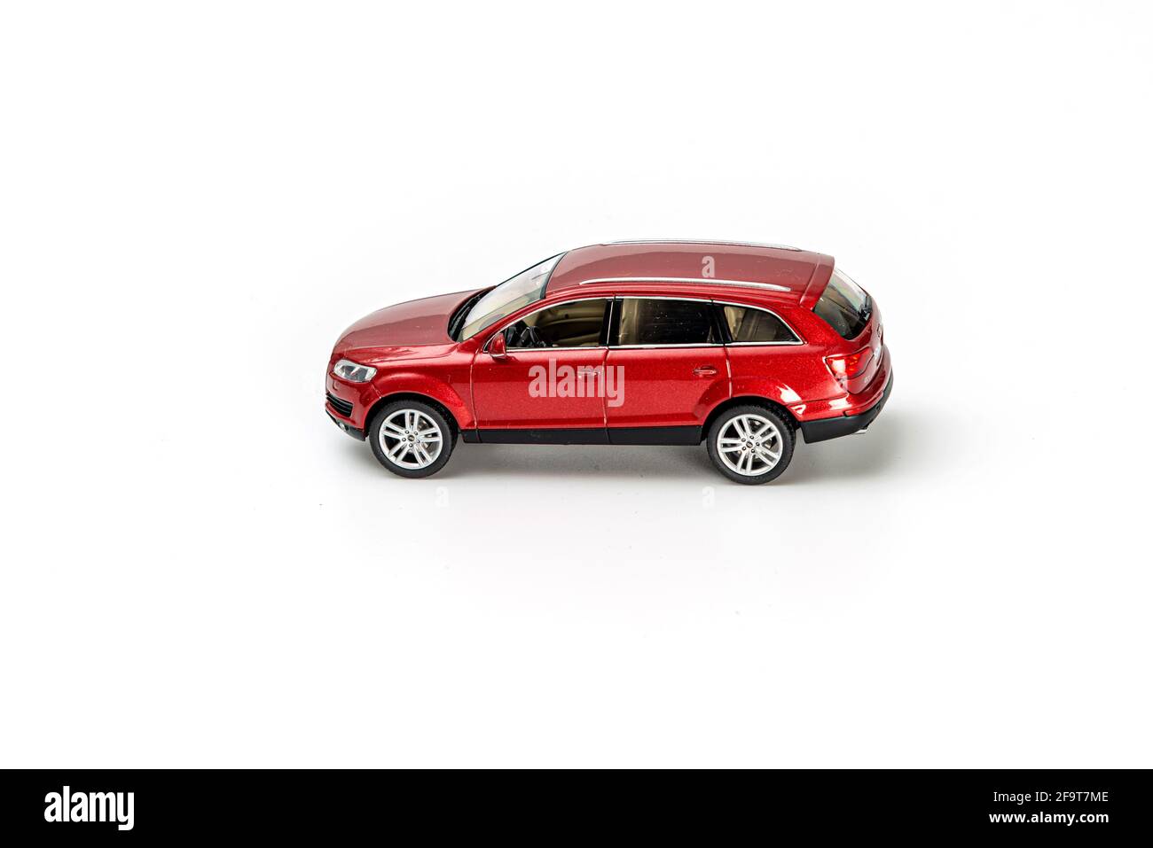 Riga, Latvia - April 19, 2021: collection scale model car of AUDI Q7 ...