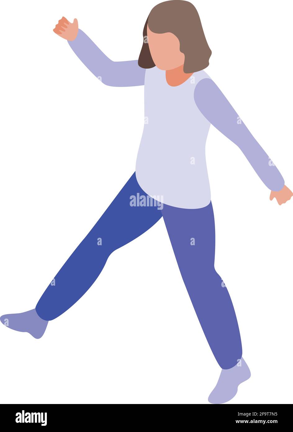 Hyperactivity kid walking icon. Isometric of Hyperactivity kid walking ...