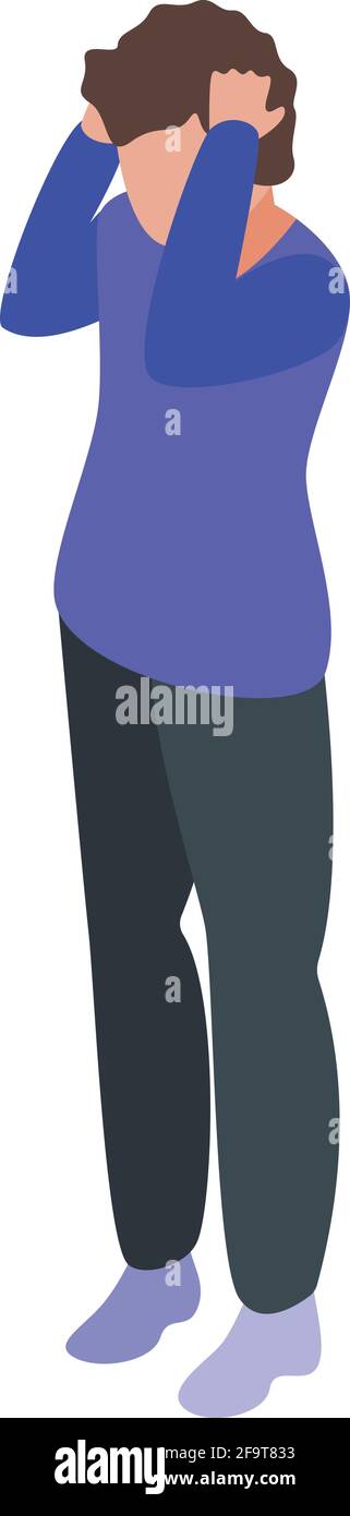 Hyperactivity calm child icon. Isometric of Hyperactivity calm child ...