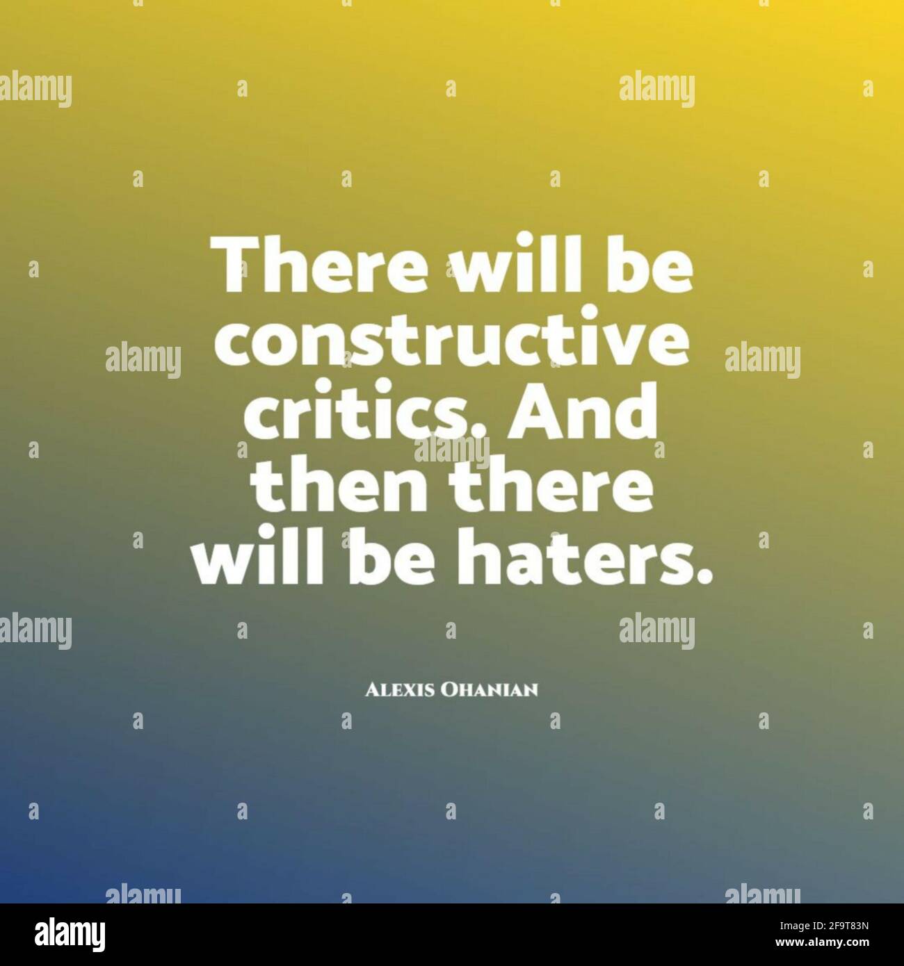 Witty quote about constructive criticism and haters Stock Photo - Alamy