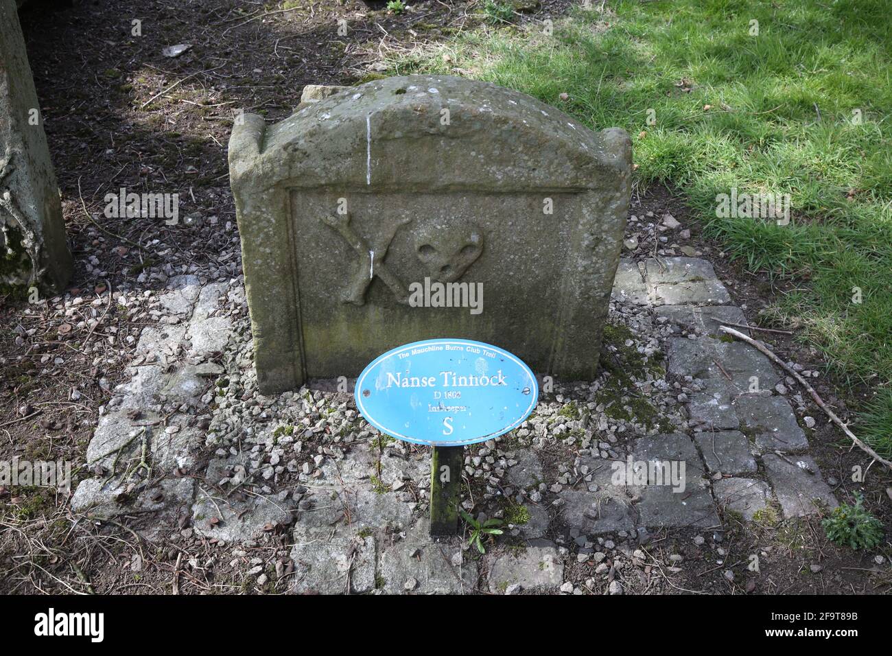 Scotland, Ayrshire,Mauchline Church, Graveyard, 16 Apr 2021. Marked ...