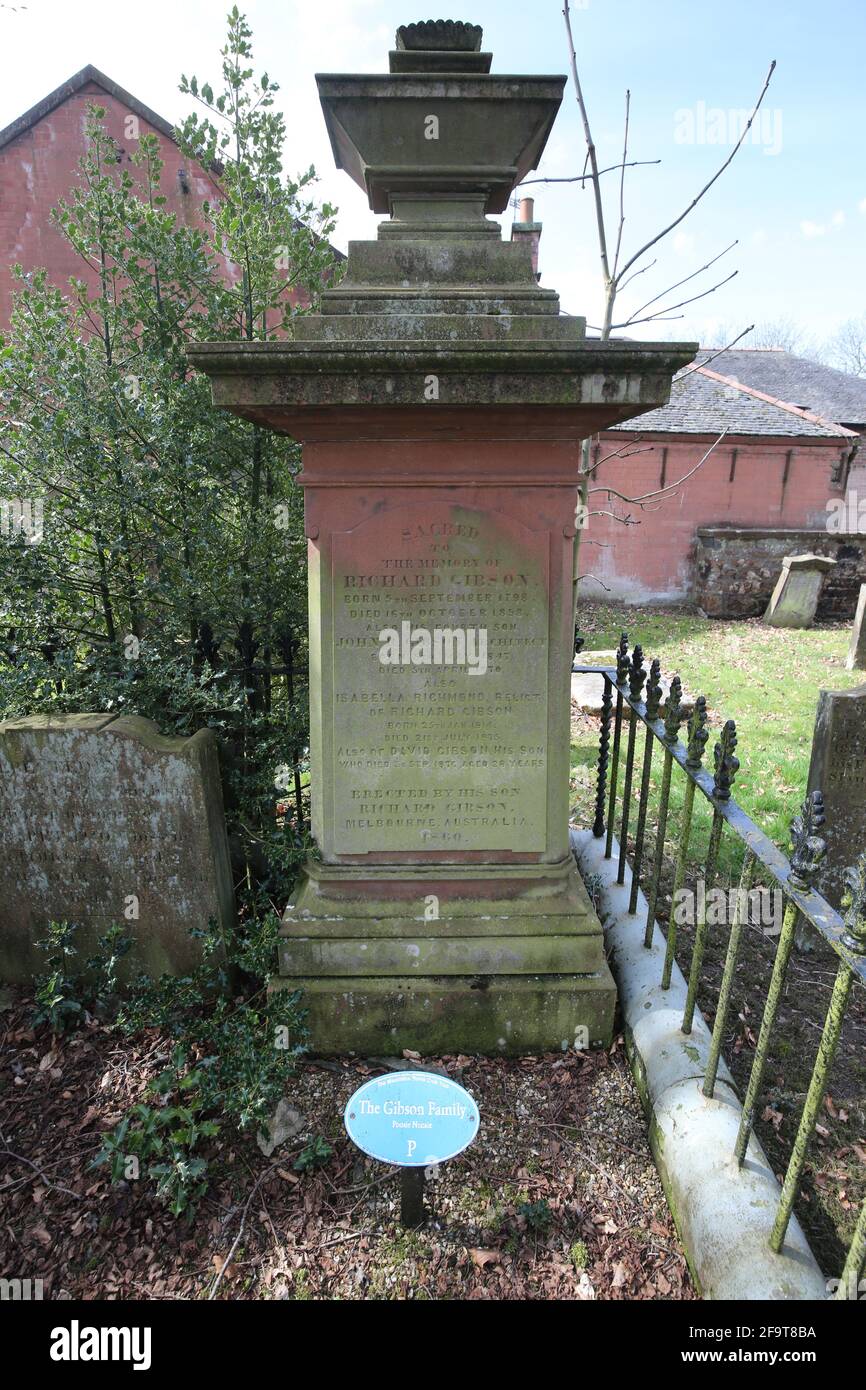 Scotland, Ayrshire,Mauchline Church, Graveyard, 16 Apr 2021. Marked ...