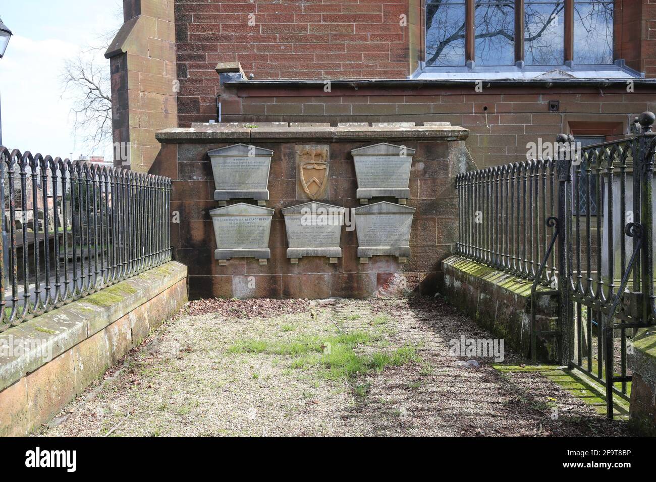 Scotland, Ayrshire,Mauchline Church, Graveyard, 16 Apr 2021. Marked ...