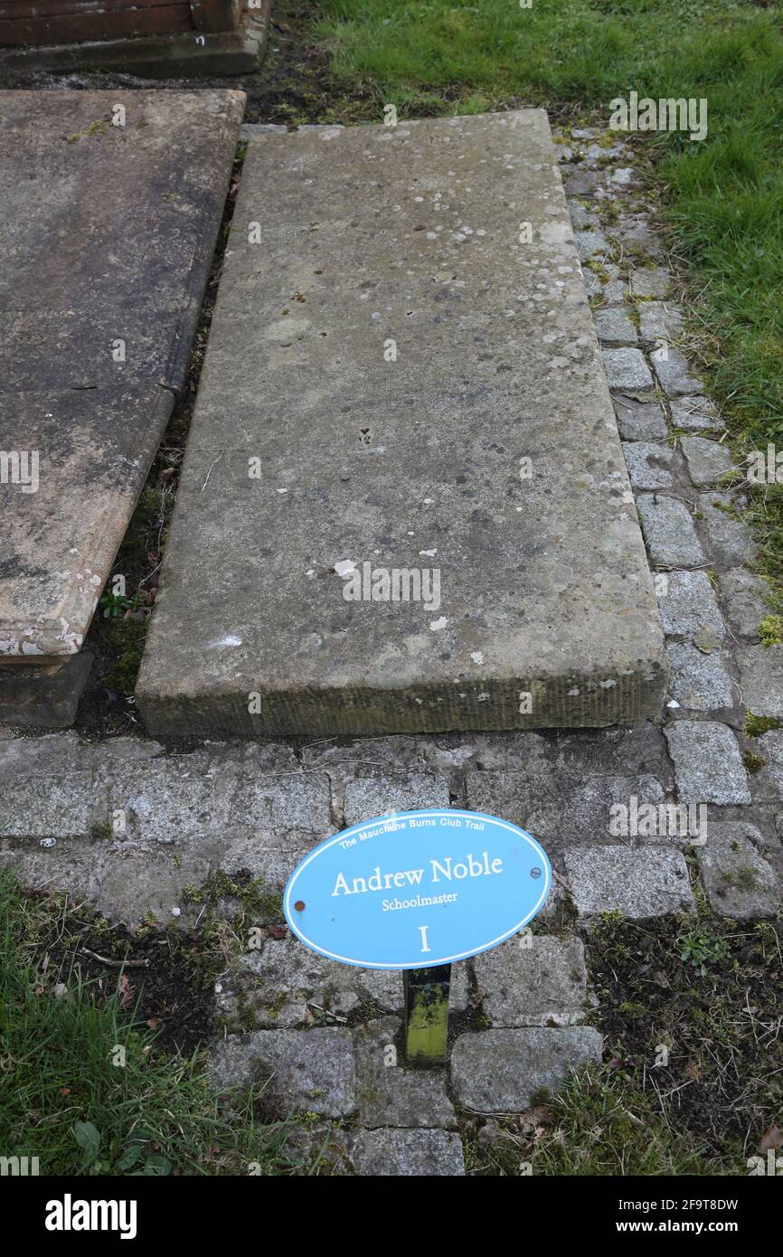 Scotland, Ayrshire,Mauchline Church, Graveyard, 16 Apr 2021. Marked ...