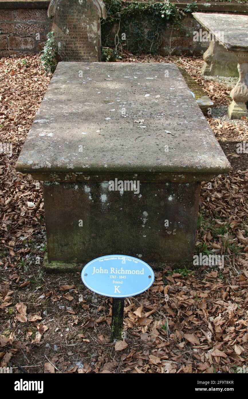Scotland, Ayrshire,Mauchline Church, Graveyard, 16 Apr 2021. Marked ...