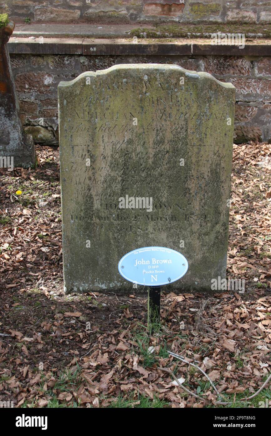 Scotland, Ayrshire,Mauchline Church, Graveyard, 16 Apr 2021. Marked ...