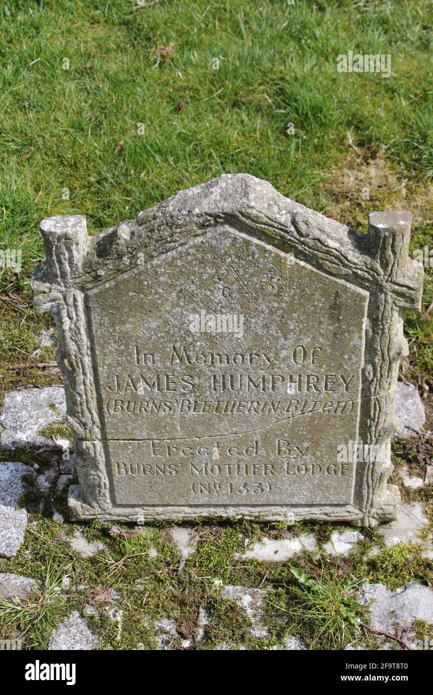 Scotland, Ayrshire,Mauchline Church, Graveyard, 16 Apr 2021. Marked ...