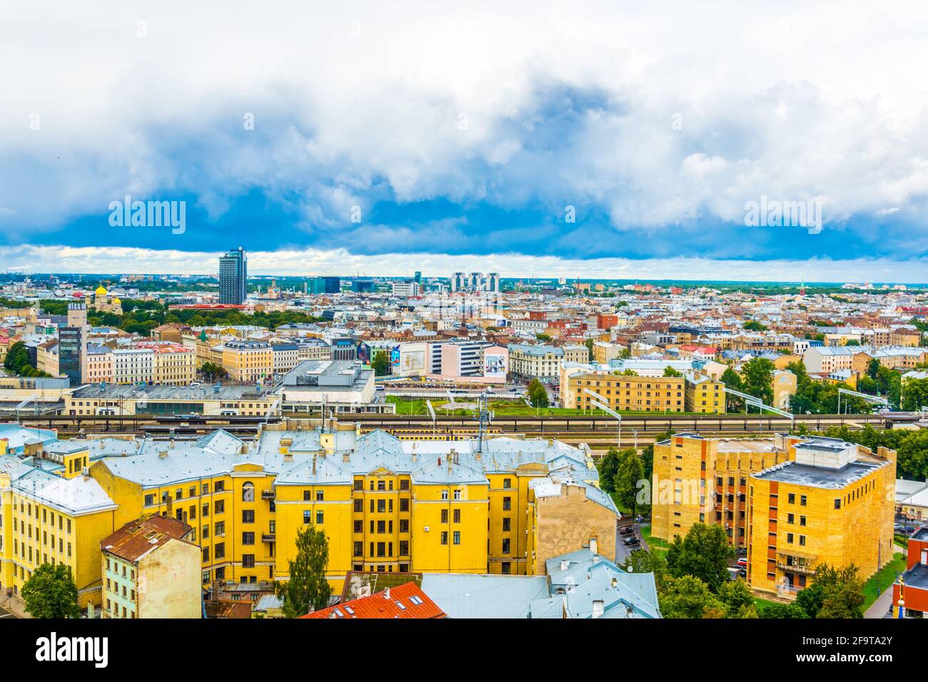 Aerial view of Riga from top of the academy of sciences building Stock ...