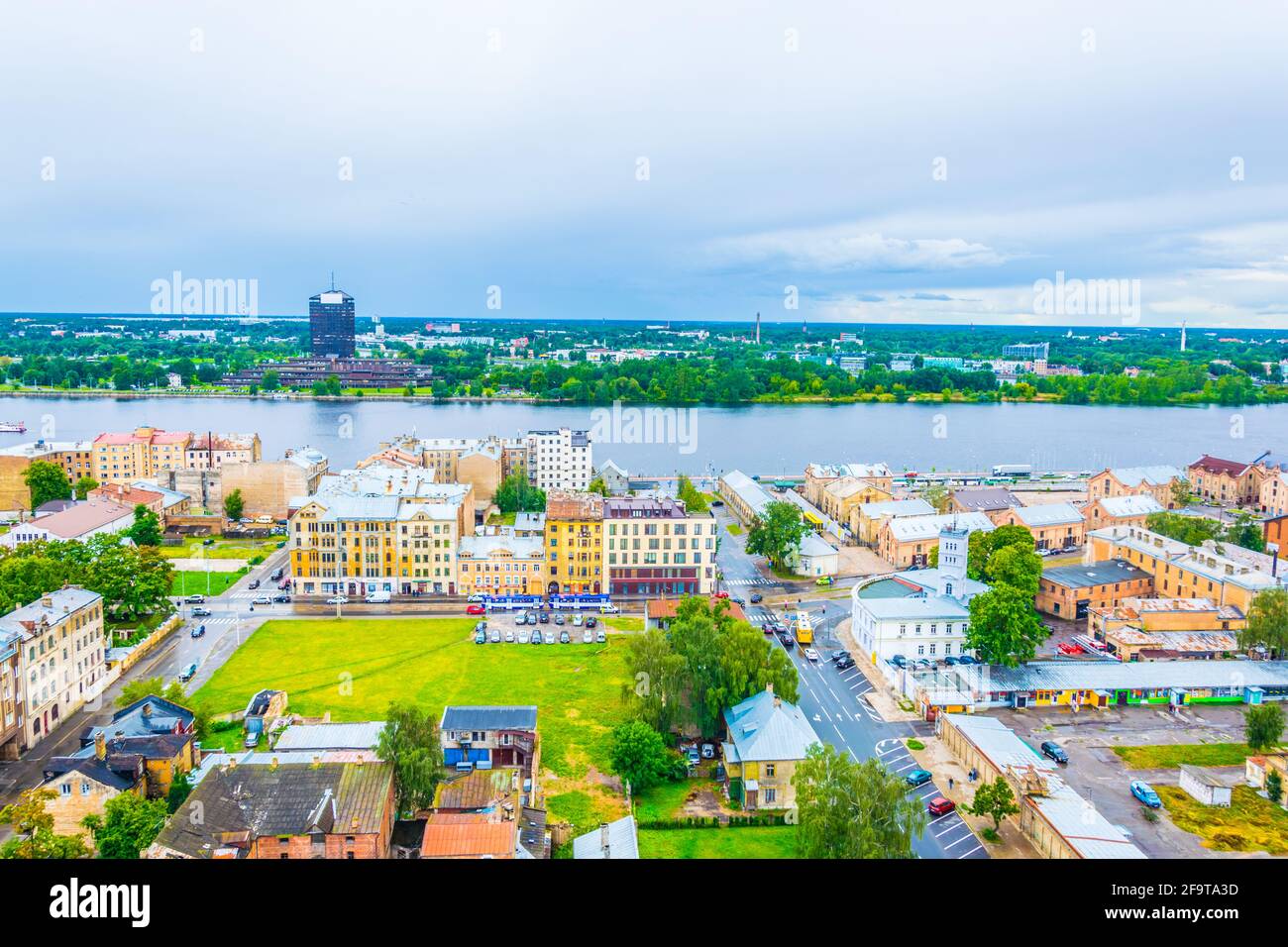 Aerial view of Riga from top of the academy of sciences building Stock ...