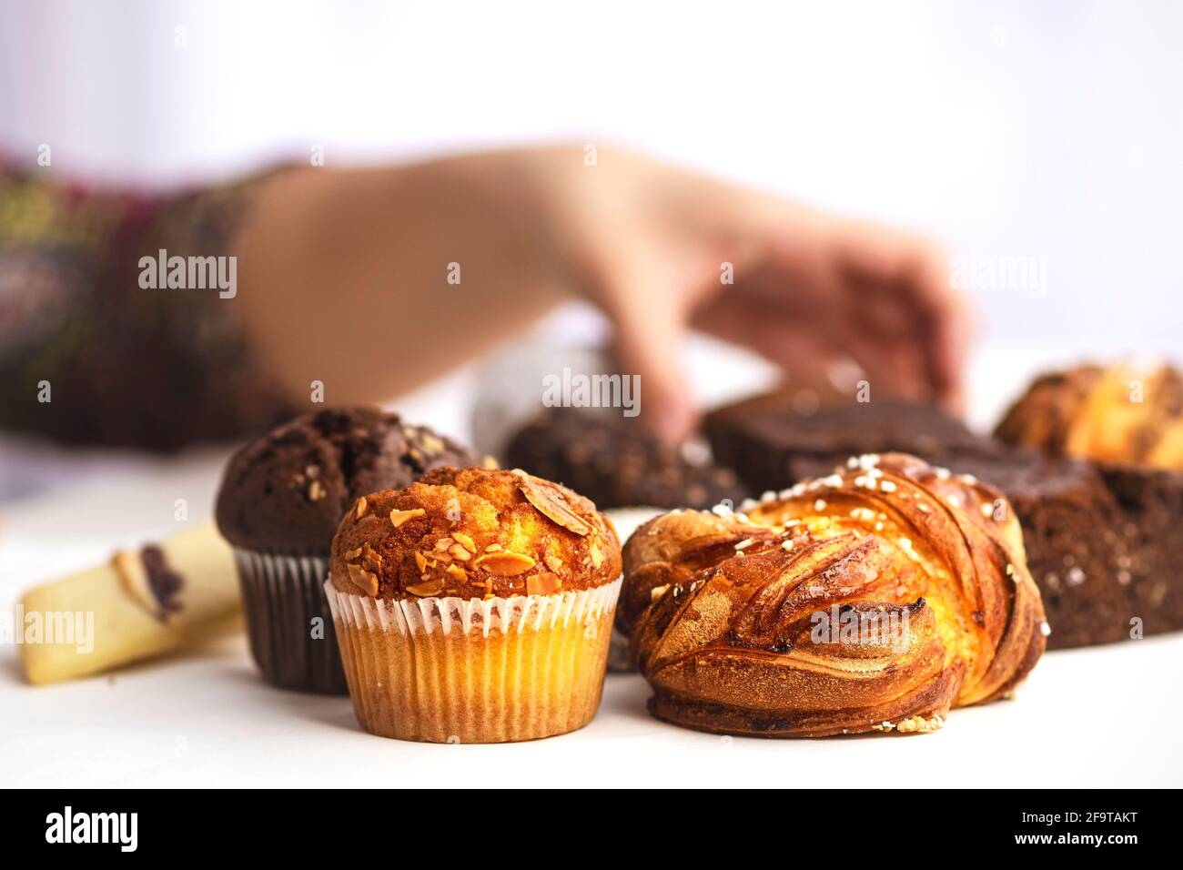 Delicious Fresh Pastries From Serbian Bakery. Selective focus, Vivid ...
