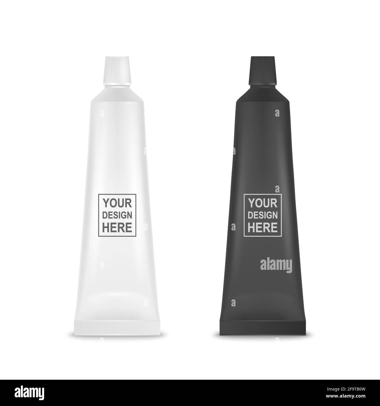 Vector 3d Realistic Plastic, Metal White, Black Tooth Paste, Cream Tube ...