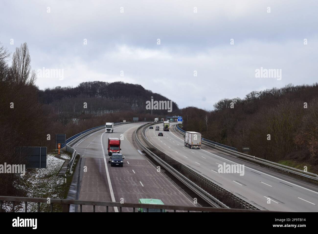 Autobahn A61 on a winter day Stock Photo - Alamy