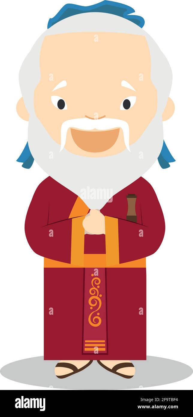 Confucius cartoon character. Vector Illustration. Kids History ...