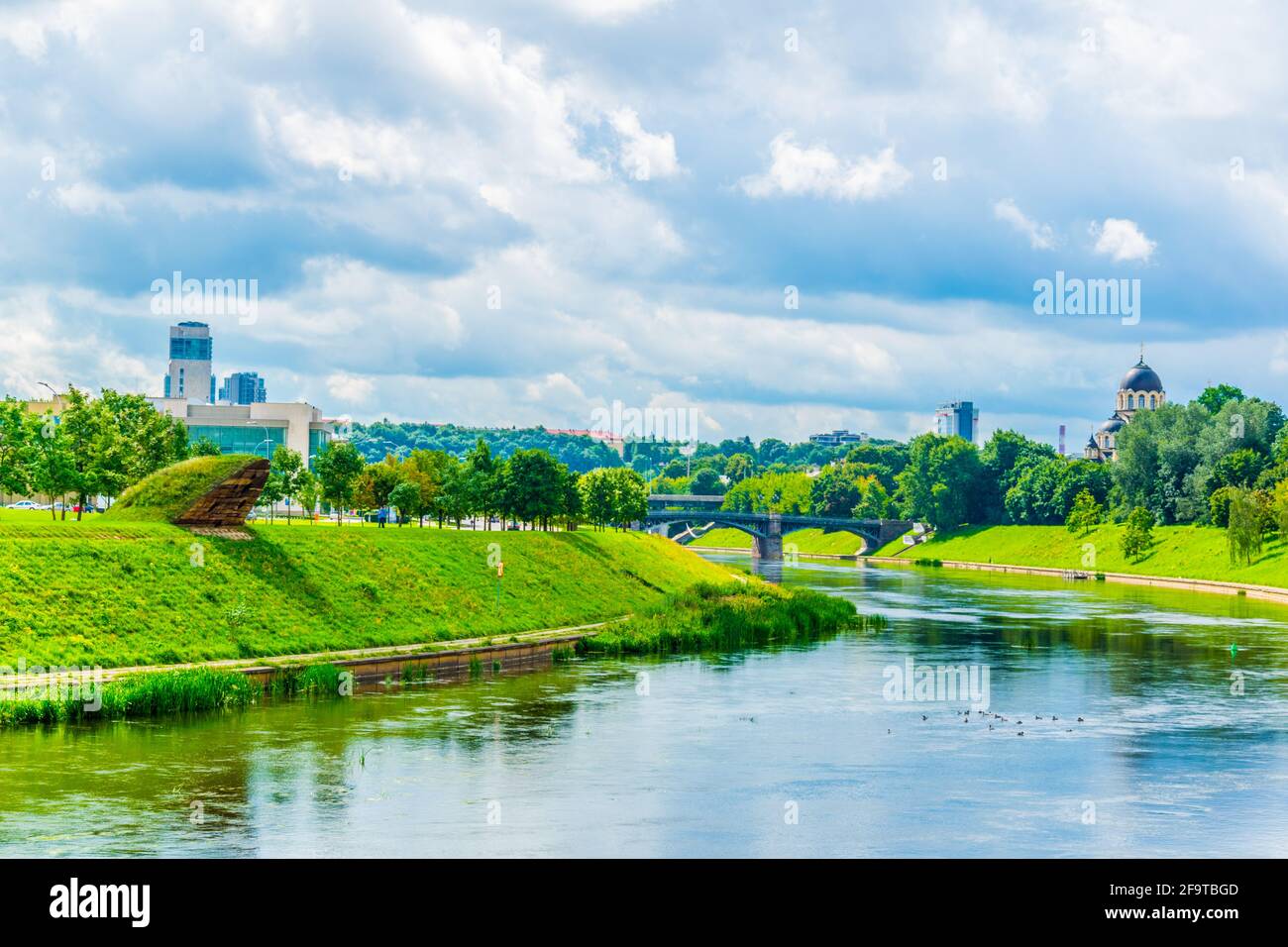 Riverside of the Neris river in Vilnius, Lithuania Stock Photo - Alamy