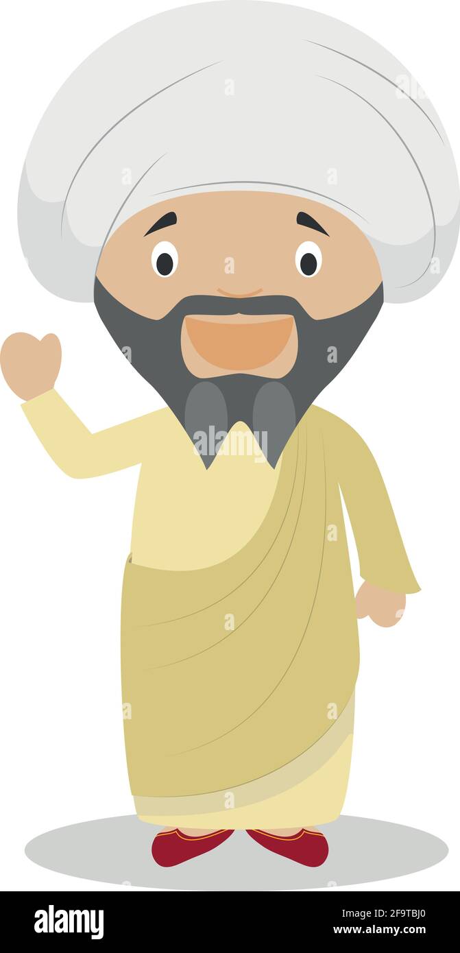 Averroes cartoon character. Vector Illustration. Kids History ...