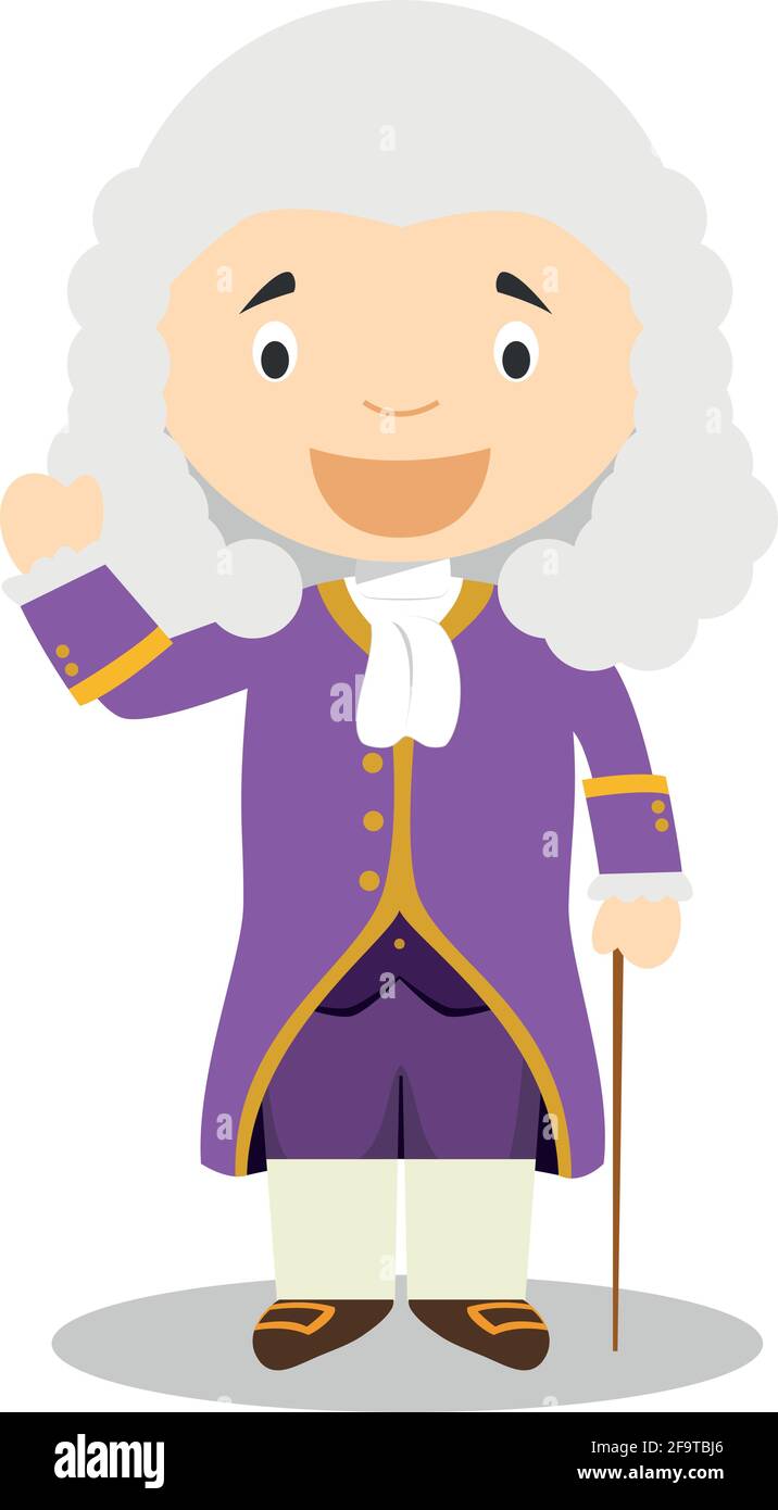 Voltaire cartoon character. Vector Illustration. Kids History ...