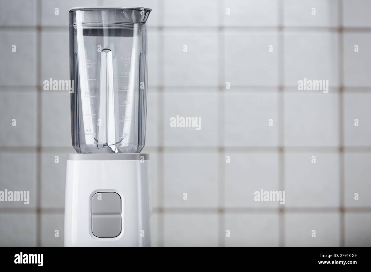 Empty electric blender in the kitchen for cocktails and healthy food ...