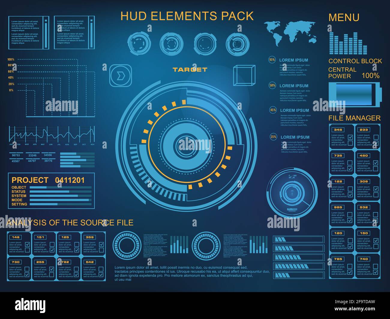 Futuristic blue virtual graphic touch user interface Stock Vector Image & Art - Alamy