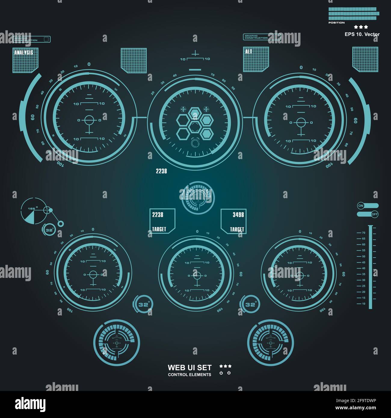 Futuristic blue virtual graphic touch user interface Stock Vector Image ...