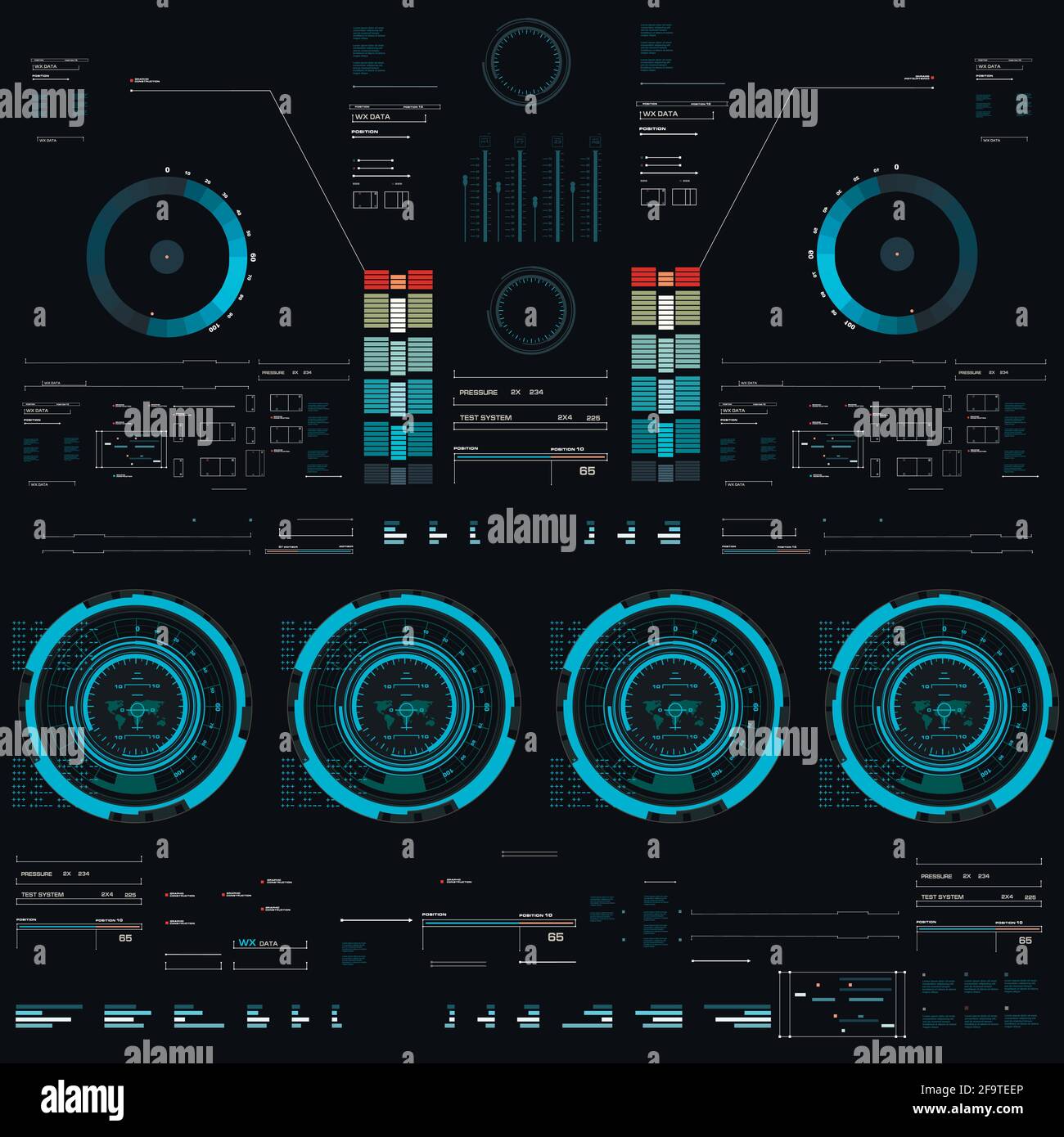 Futuristic blue virtual graphic touch user interface Stock Vector Image ...