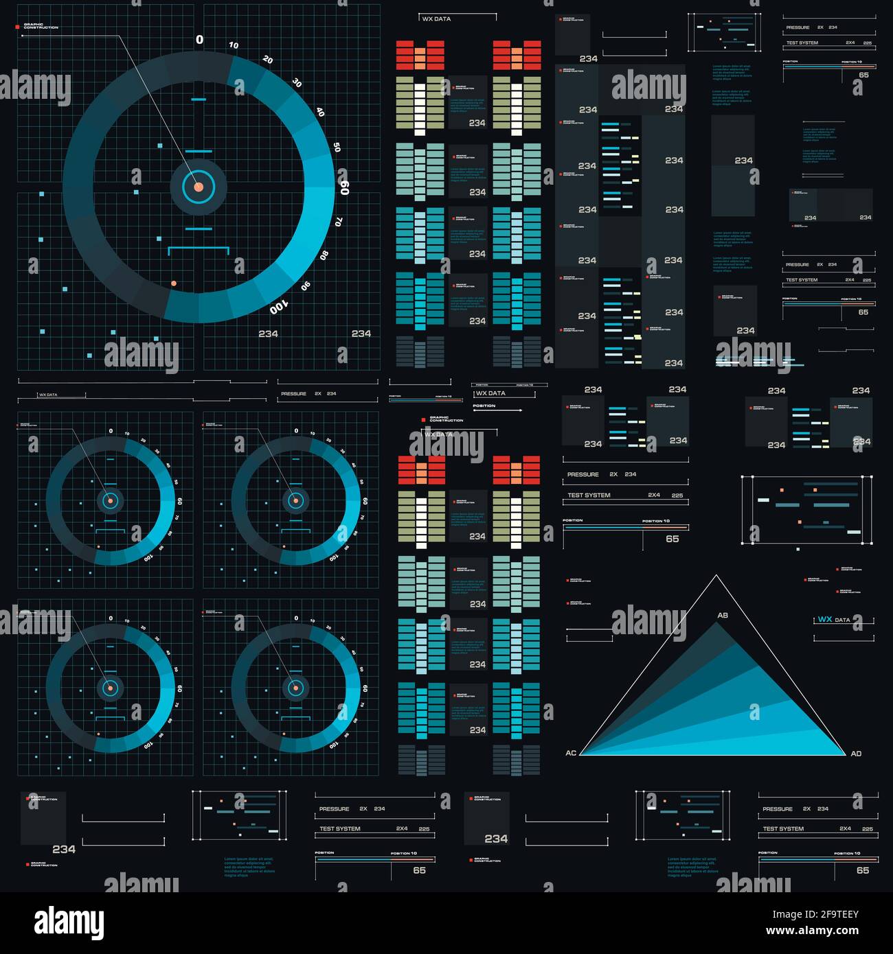 Futuristic blue virtual graphic touch user interface Stock Vector Image ...