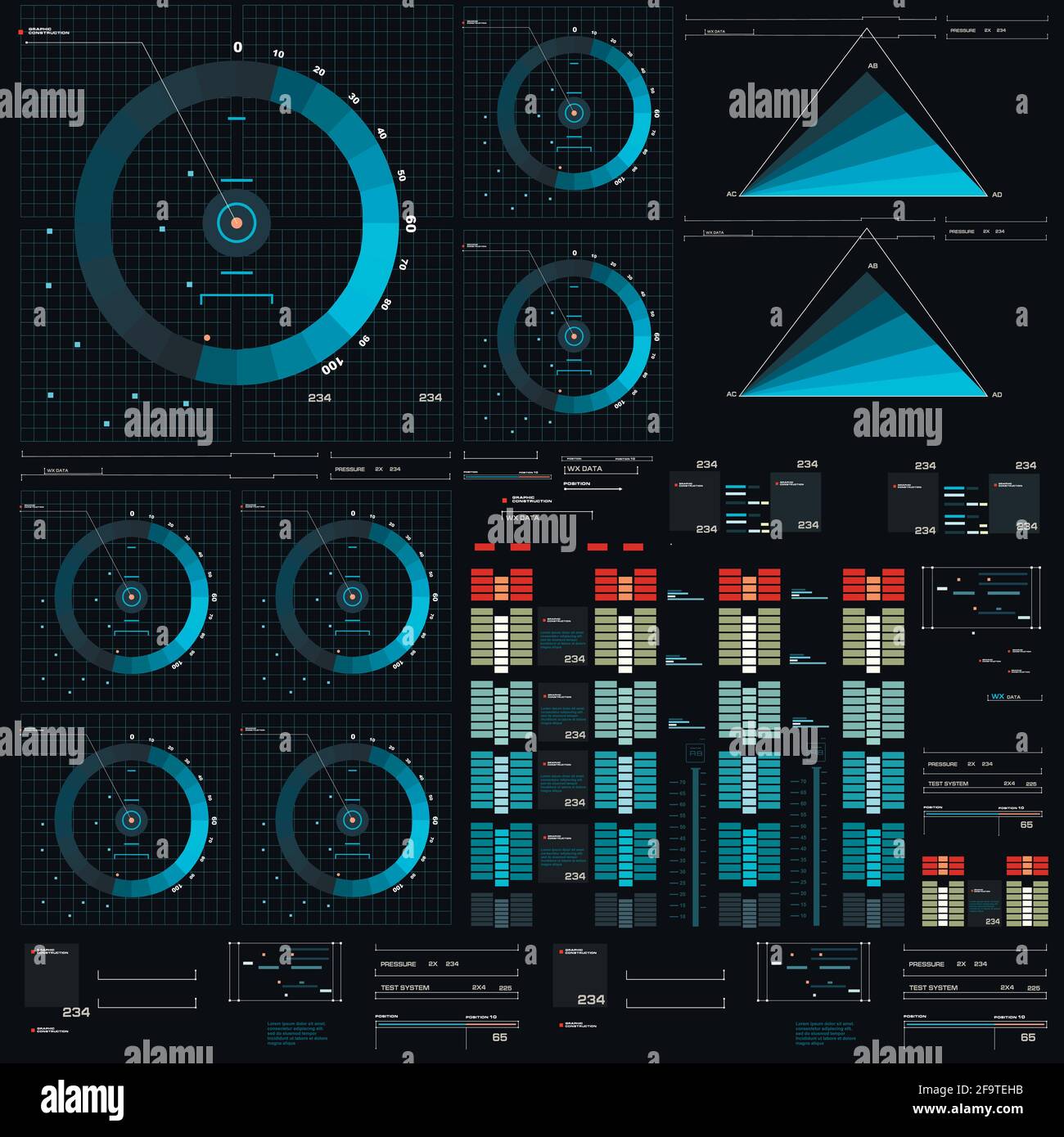 Futuristic blue virtual graphic touch user interface Stock Vector Image ...