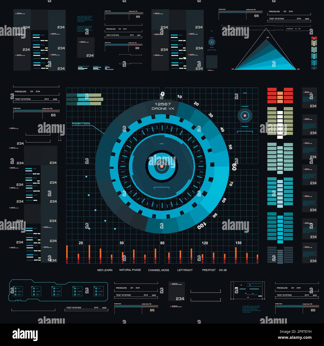 Futuristic blue virtual graphic touch user interface Stock Vector Image ...