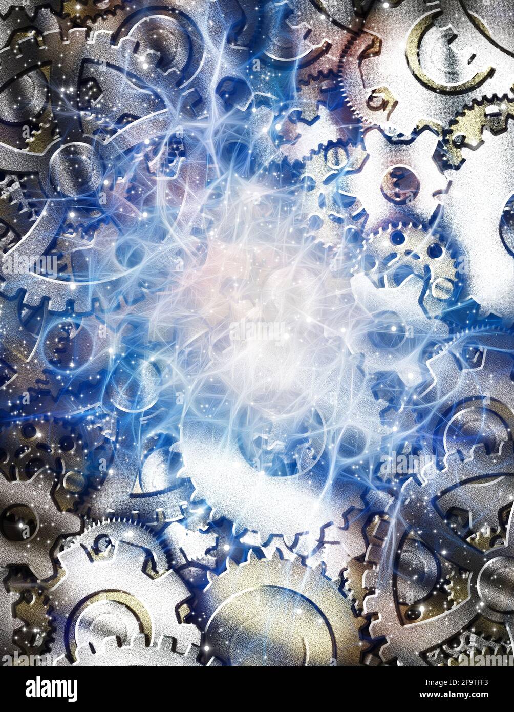 Clockwork or cogwheels background. 3D rendering Stock Photo - Alamy