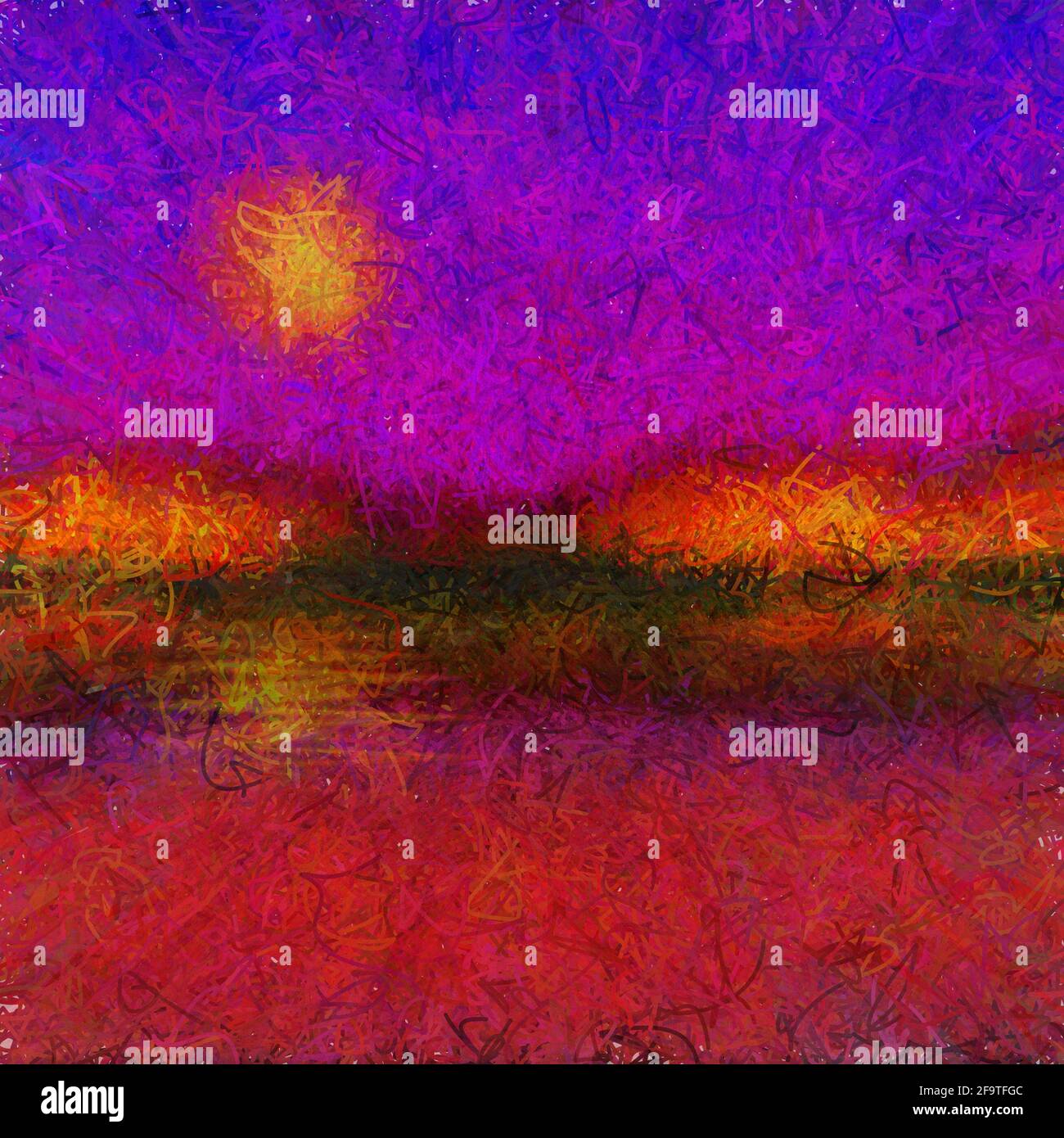Abstract Sunset or Sunrise. Digital painting. 3D rendering Stock Photo ...