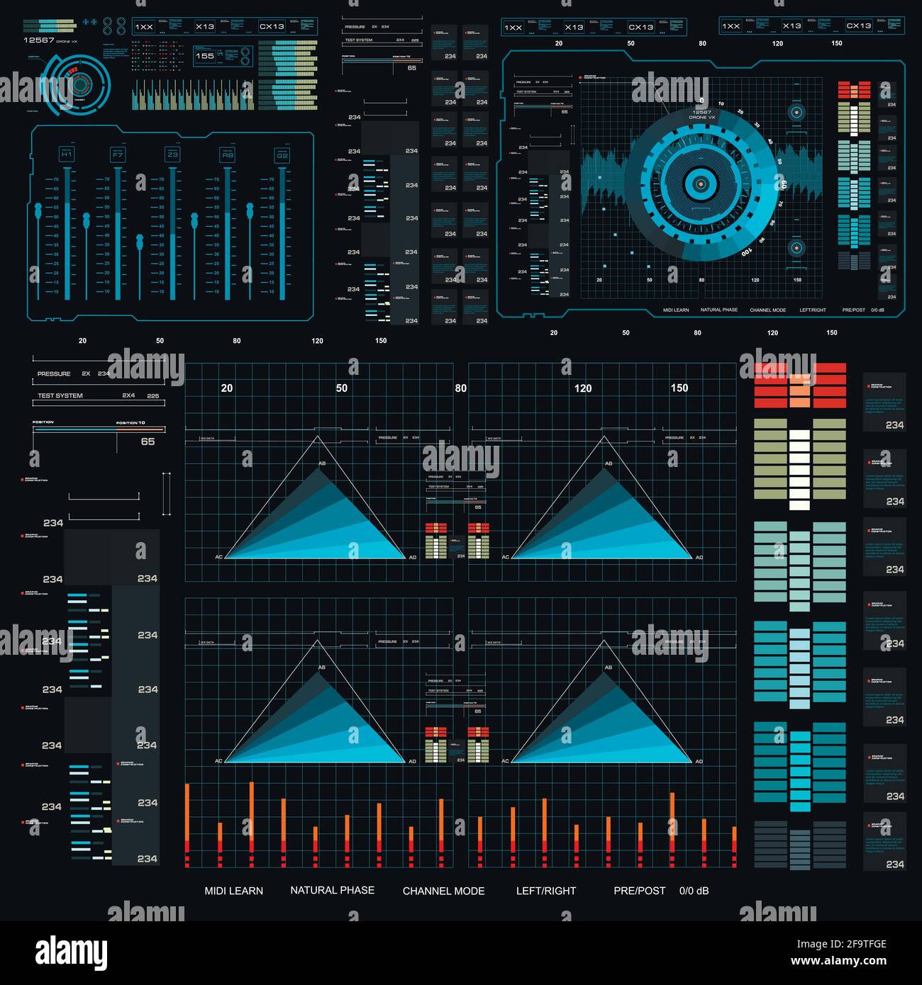 Futuristic blue virtual graphic touch user interface Stock Vector Image ...
