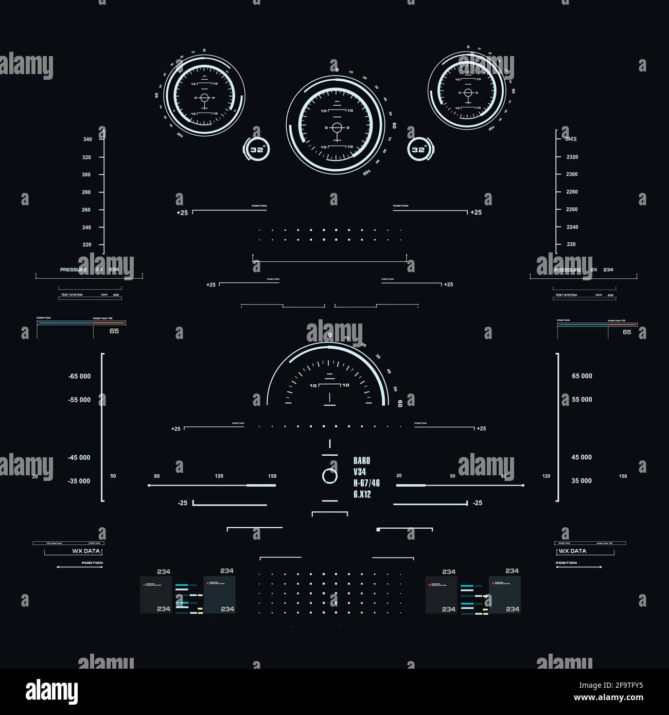 Futuristic blue virtual graphic touch user interface Stock Vector Image ...