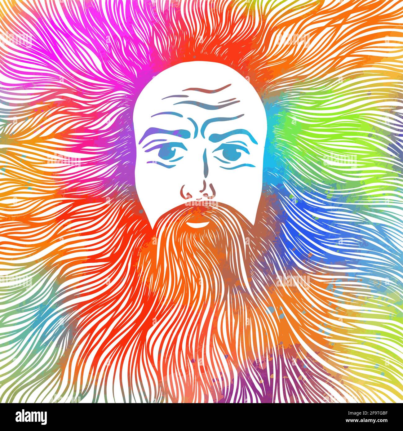 Man with a long white beard Stock Vector Images - Alamy
