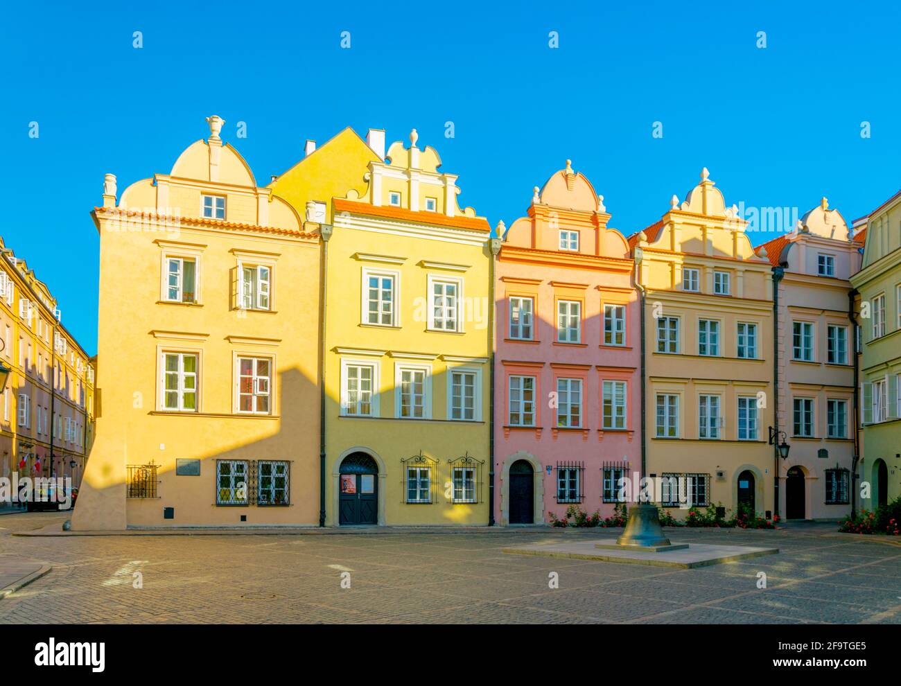 View of colorful houses of the old town of Warsaw, Poland Stock Photo ...