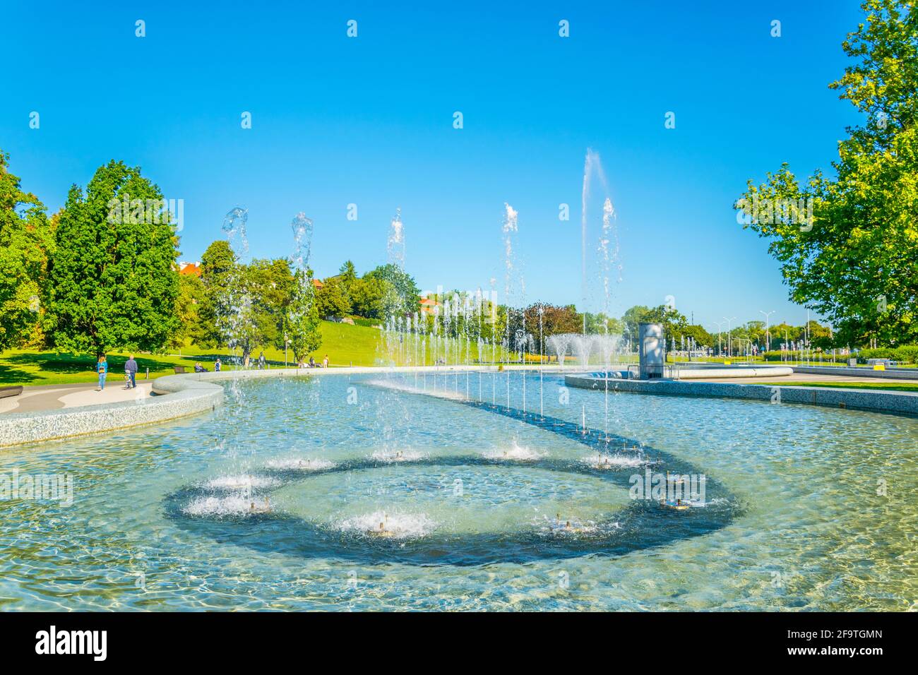 Multimedia Fountain Park in Warsaw, Poland Stock Photo - Alamy