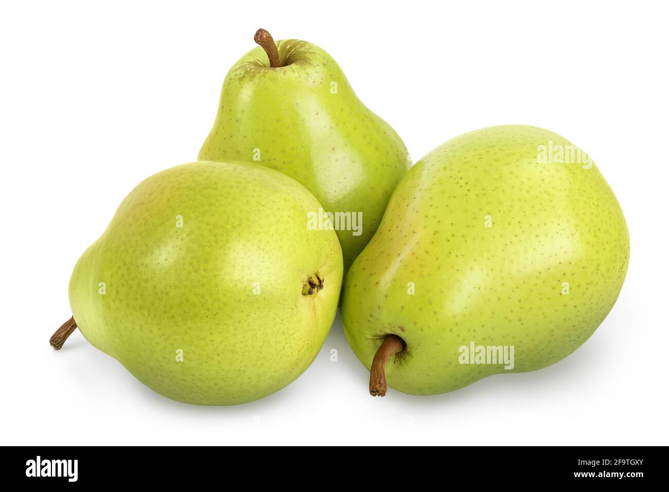 Green pear fruit isolated on white background with clipping path and ...