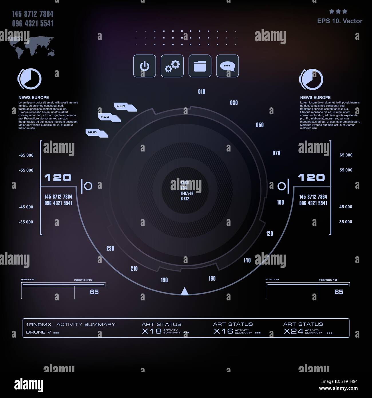 Futuristic Blue Virtual Graphic Touch User Interface Stock Vector Image