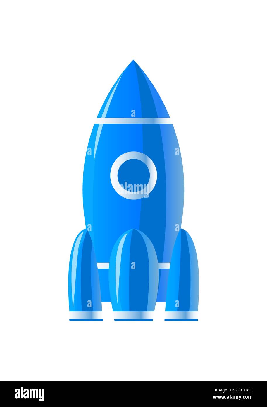 A space rocket with a window with a white background. Cartoon vector ...