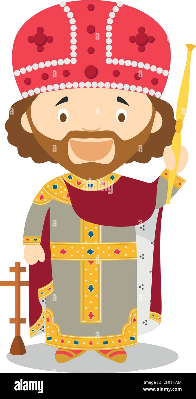 Emperor Constantine I cartoon character. Vector Illustration. Kids ...