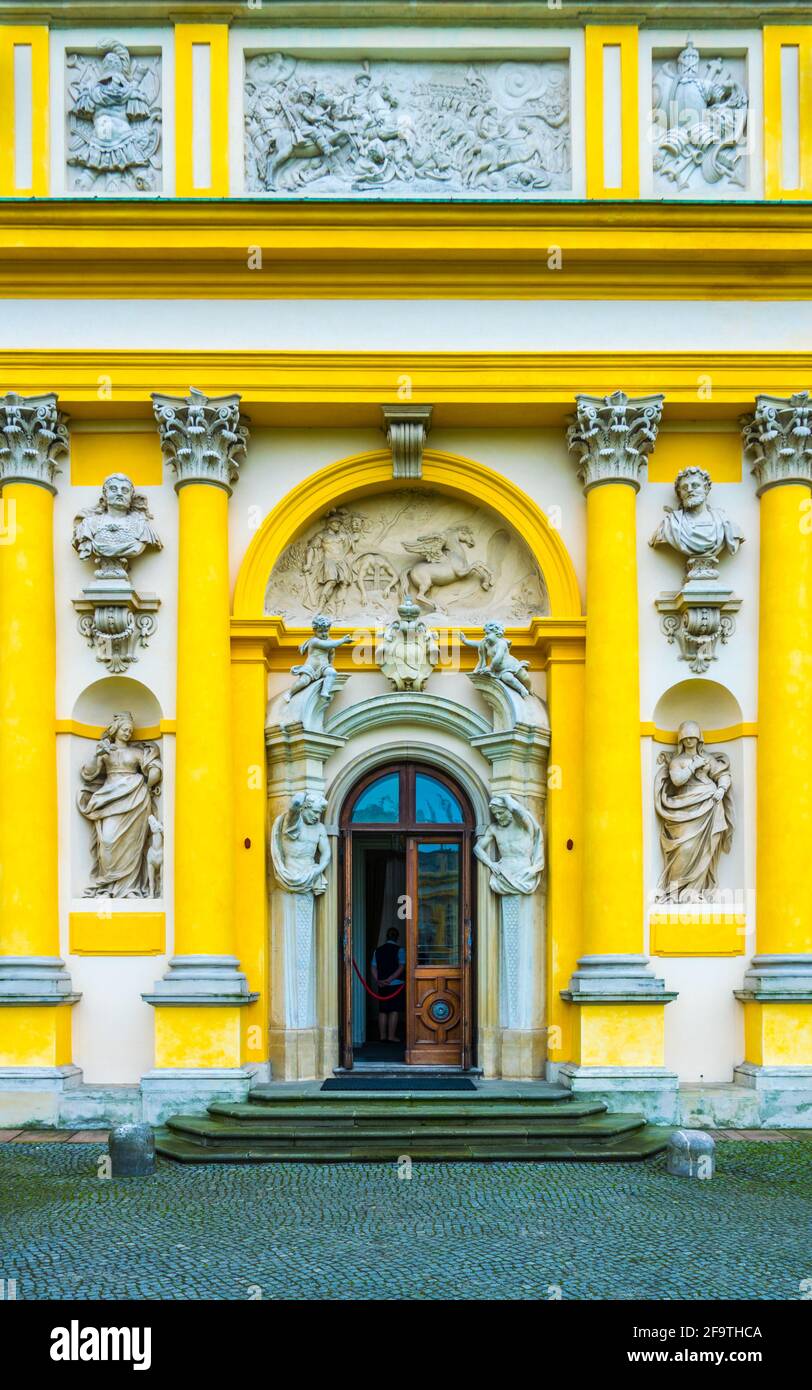 Entrance to the Baroque palace in Wilanow, Warsaw, Poland Stock Photo ...