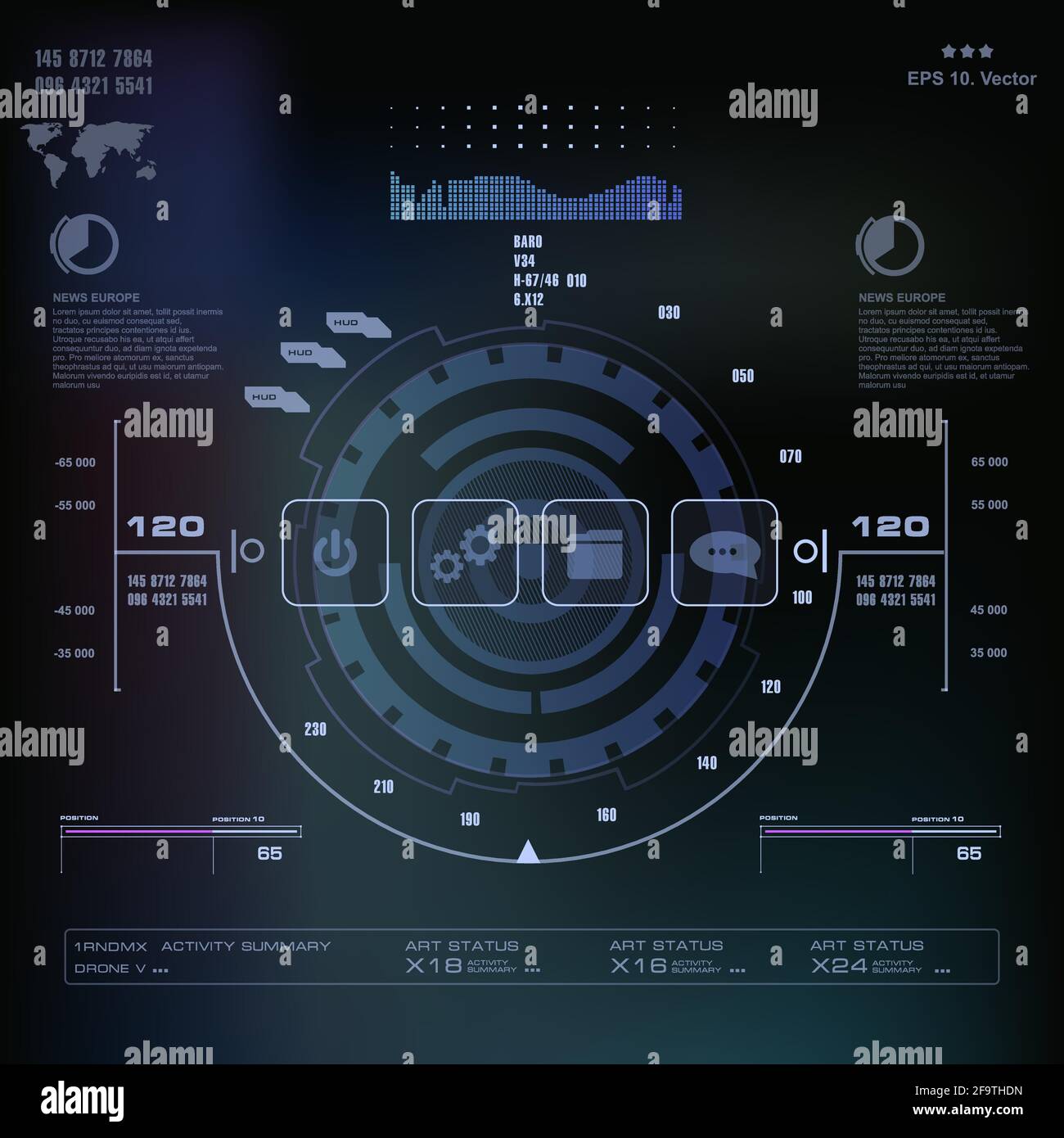 Futuristic blue virtual graphic touch user interface Stock Vector Image ...