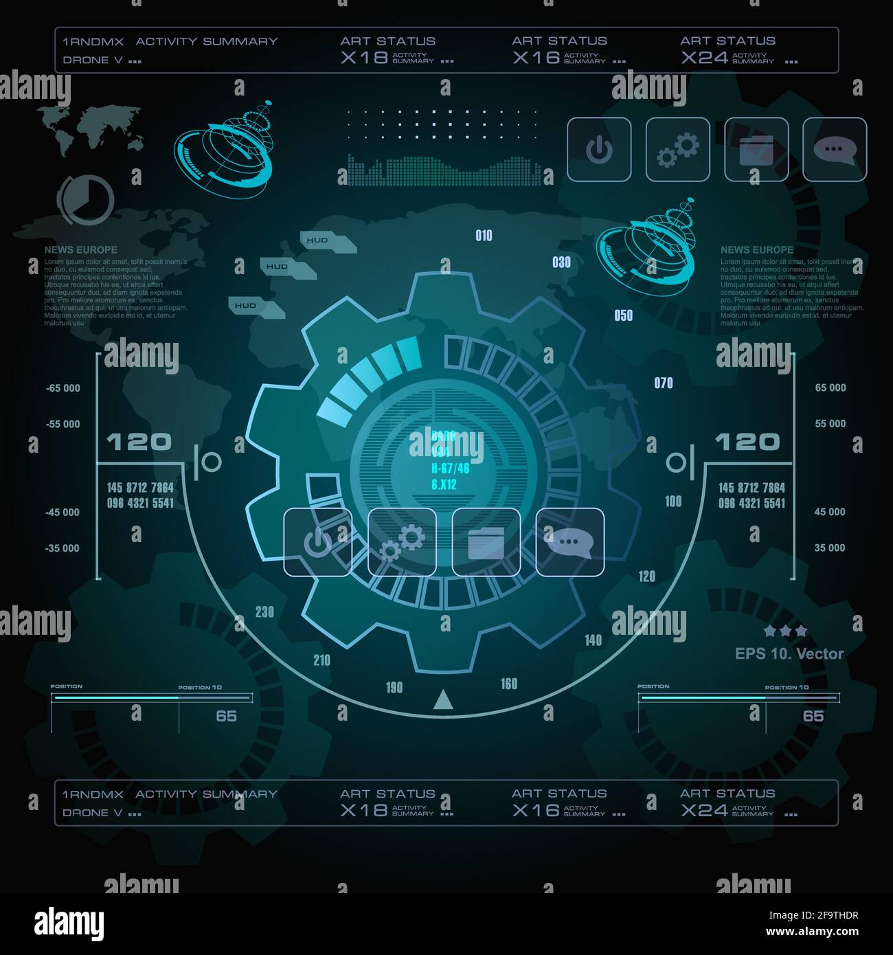 Futuristic blue virtual graphic touch user interface Stock Vector Image ...