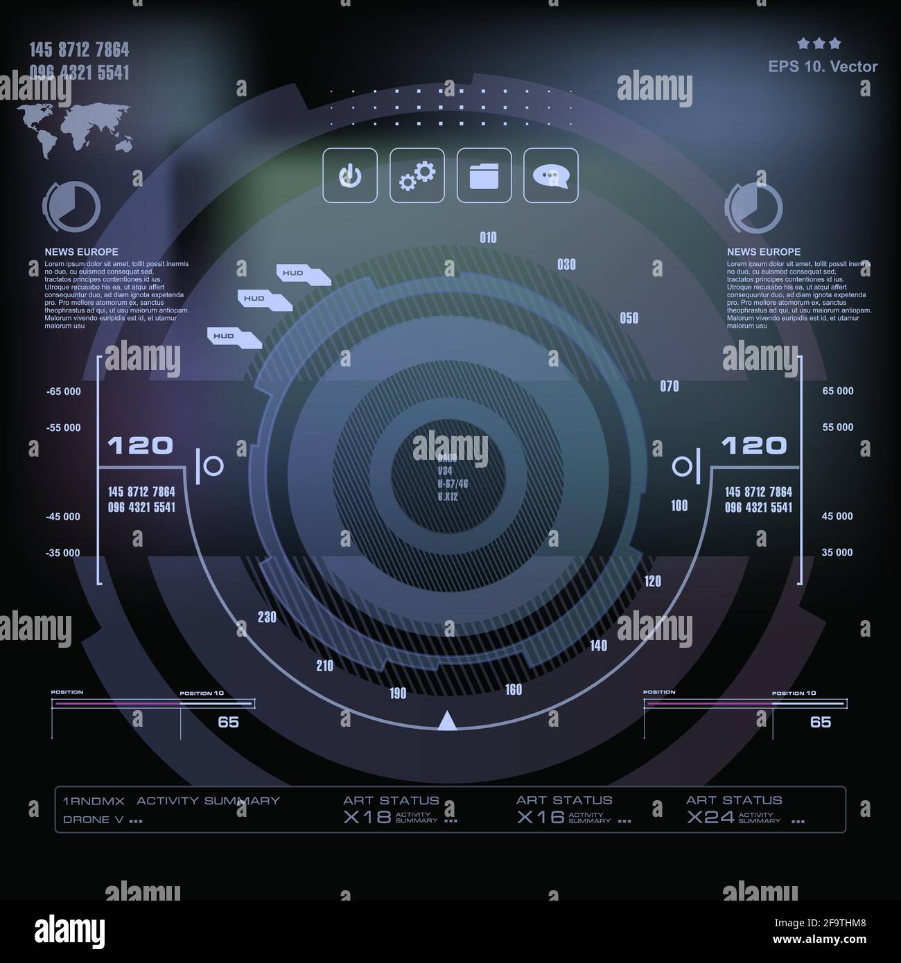Futuristic Blue Virtual Graphic Touch User Interface Stock Vector Image