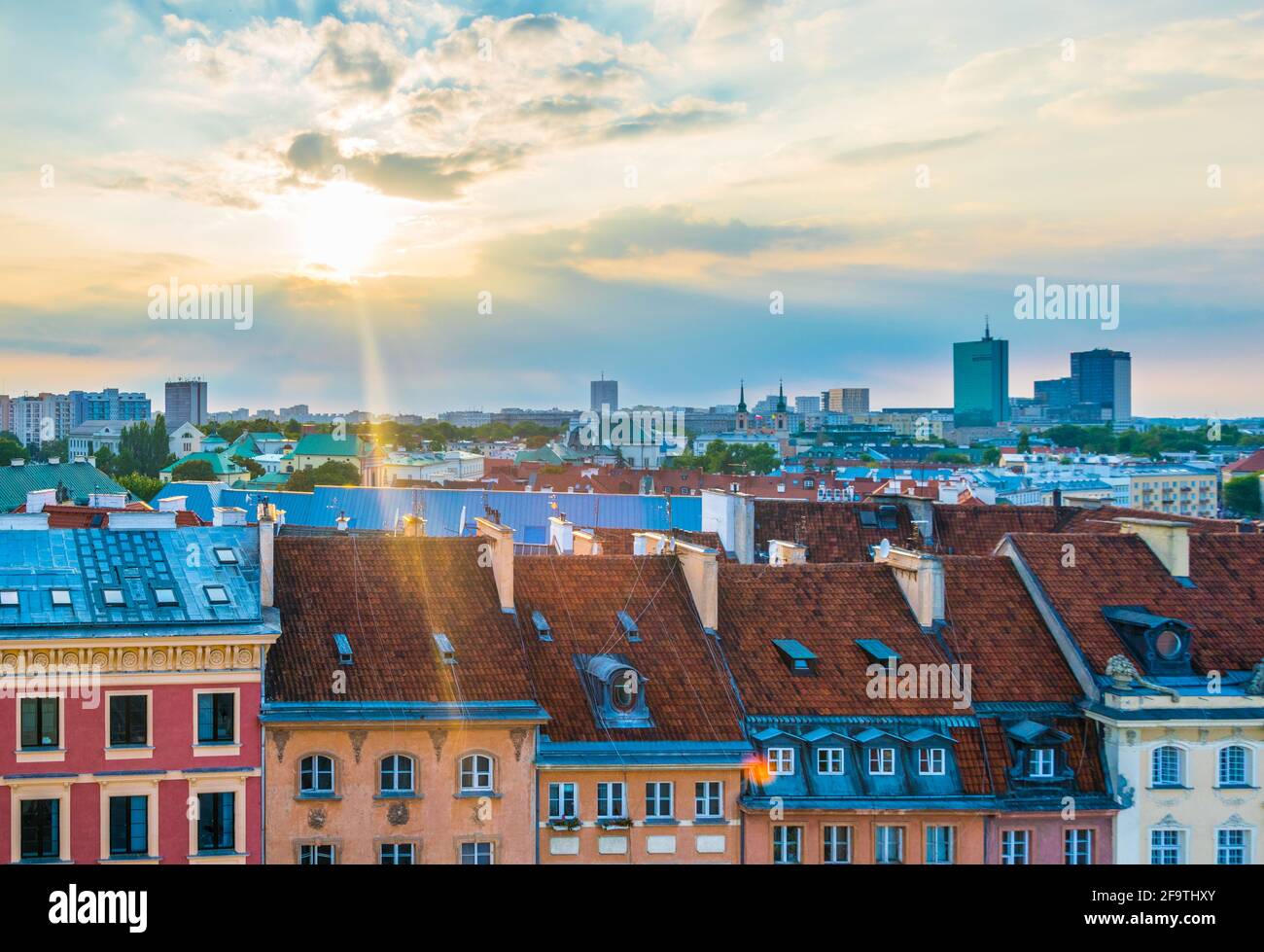 Aerial view warsaw skyline on hi-res stock photography and images - Alamy