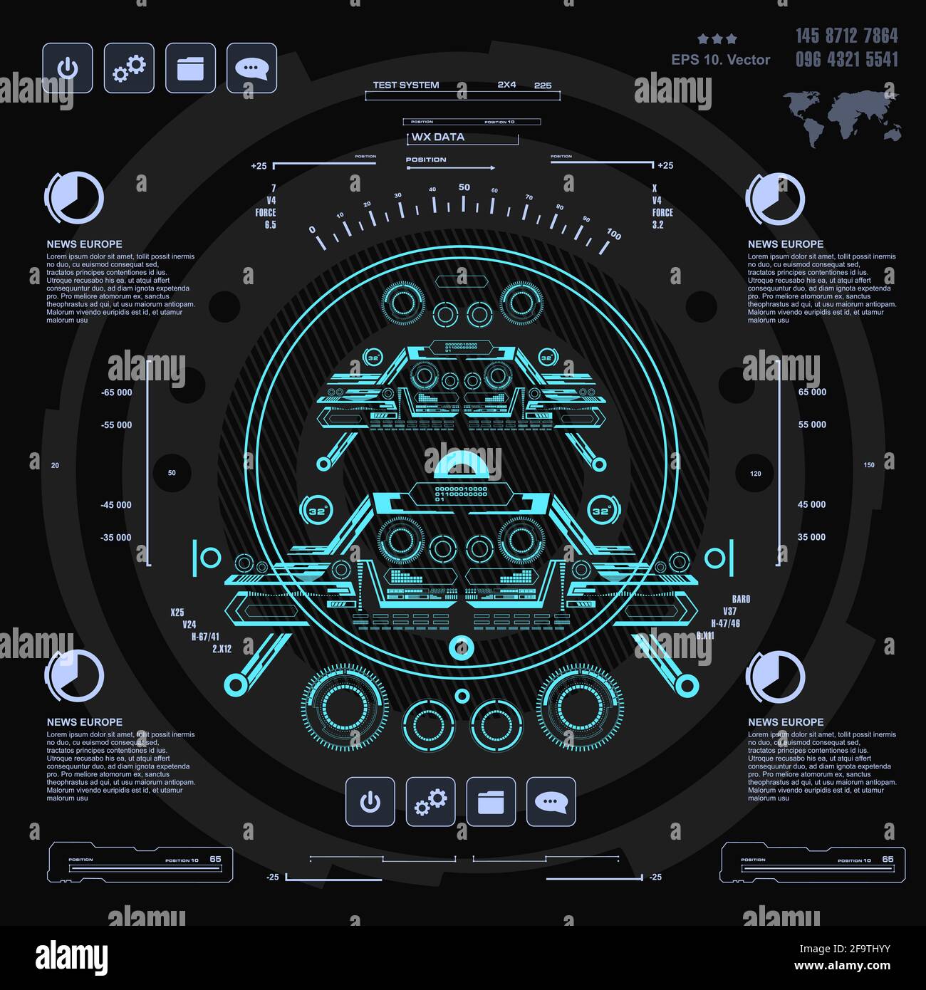 Futuristic blue virtual graphic touch user interface Stock Vector Image ...