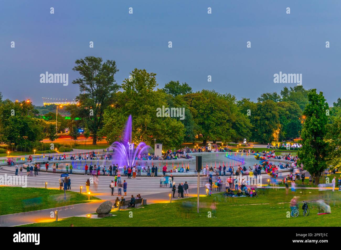 People are gathering around the Multimedia Fountain Park to see the ...