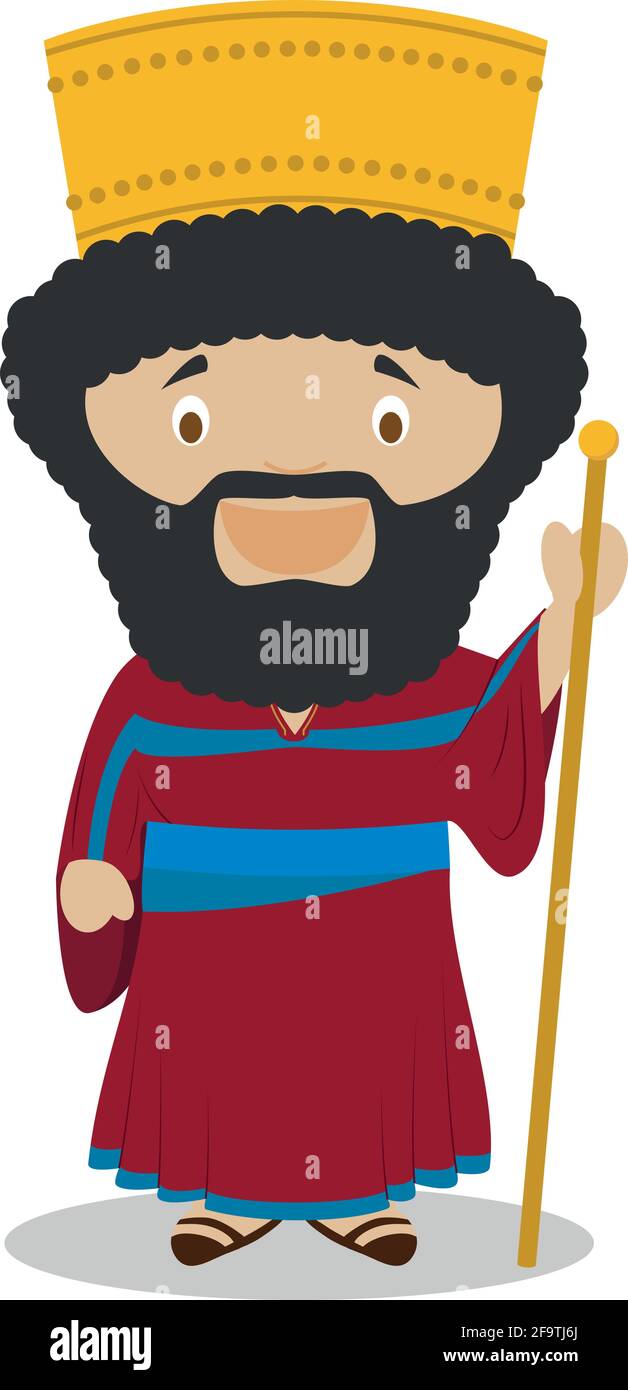 Cyrus II of Persia (The Great) cartoon character. Vector Illustration ...