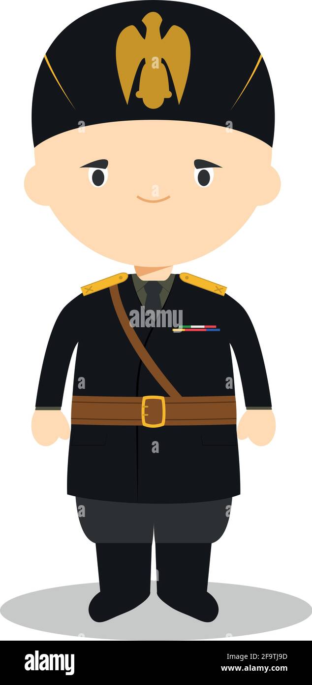 Benito Mussolini cartoon character. Vector Illustration. Kids History ...
