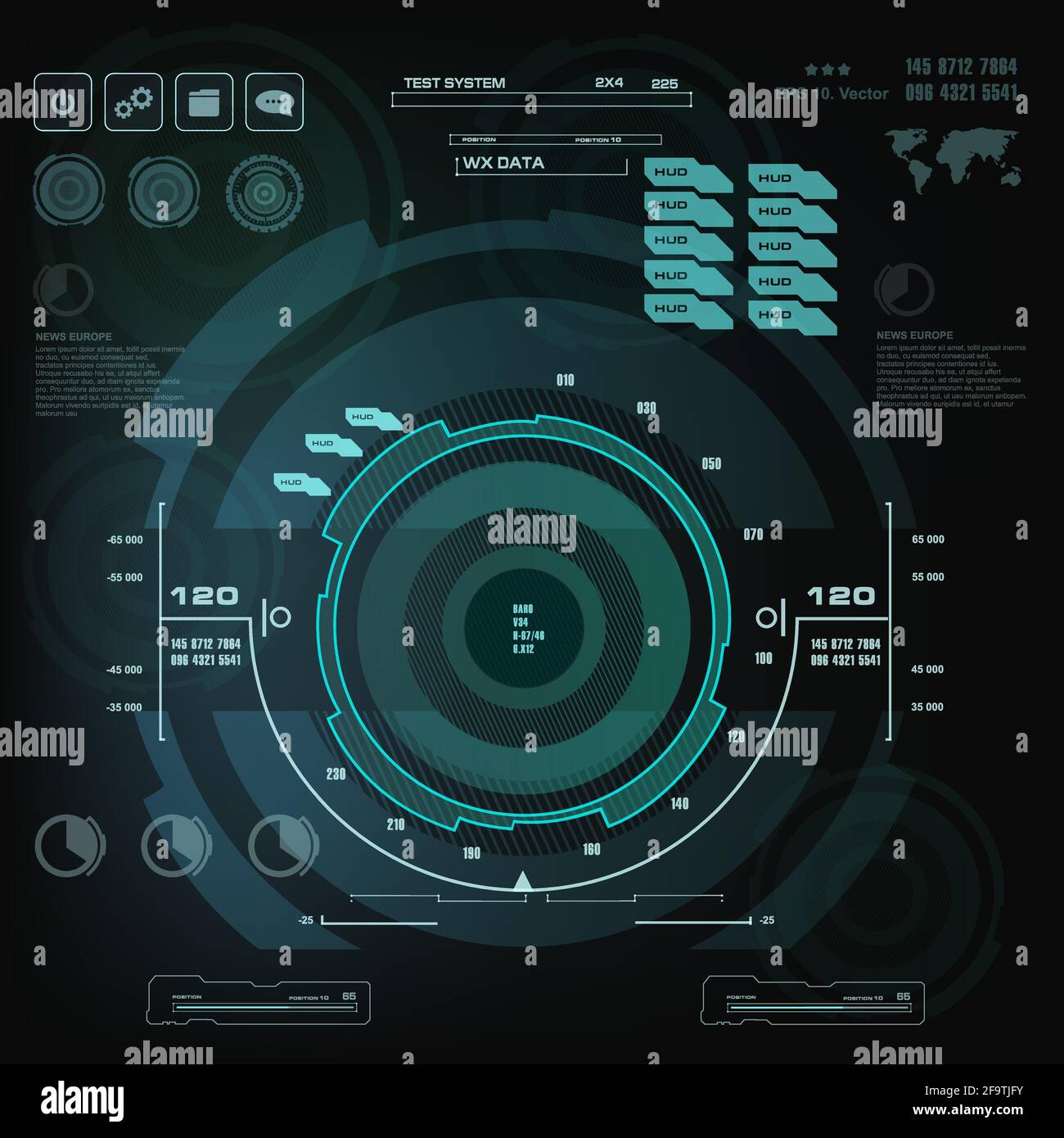 Futuristic blue virtual graphic touch user interface Stock Vector Image ...