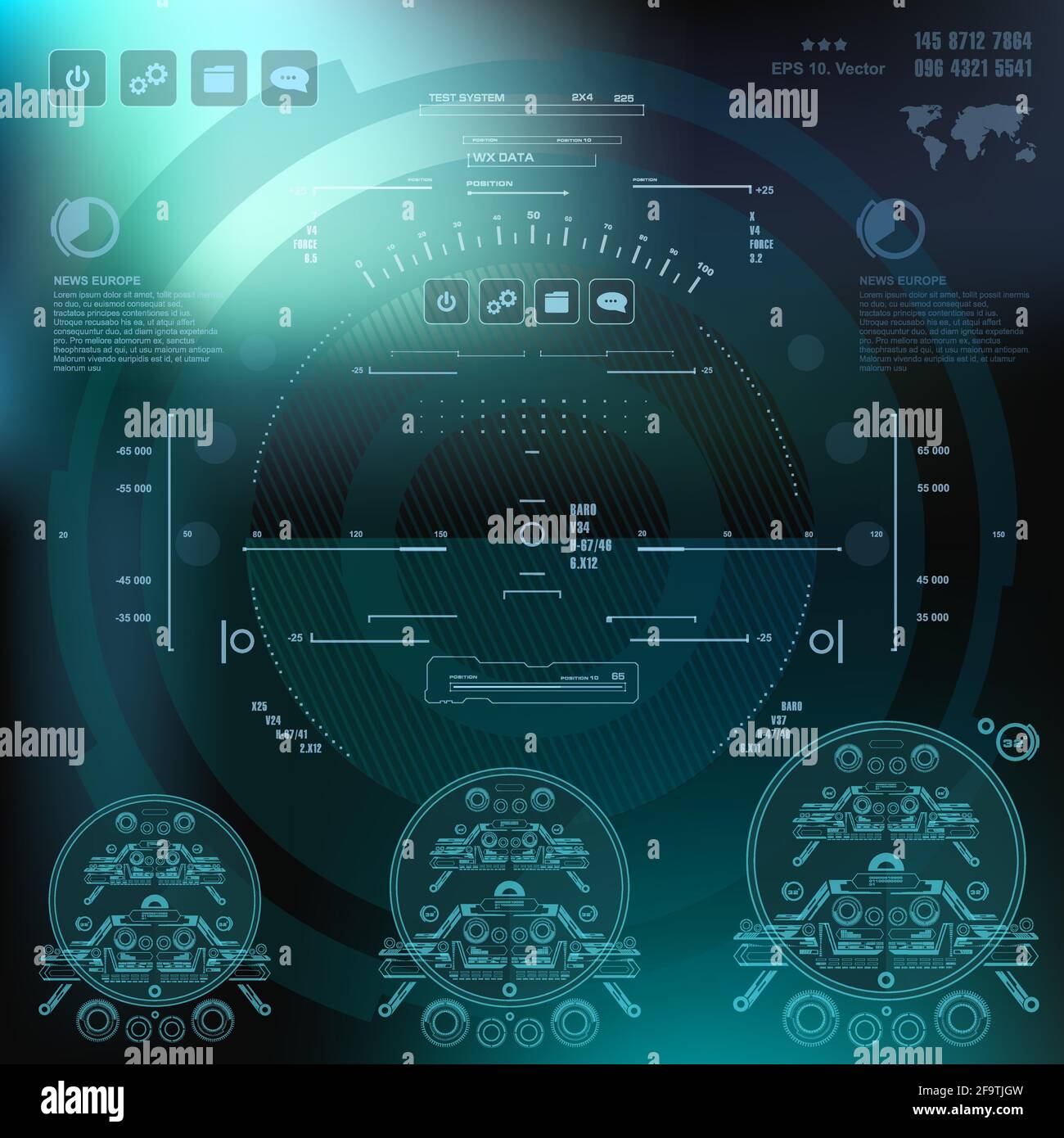 Futuristic blue virtual graphic touch user interface Stock Vector Image ...