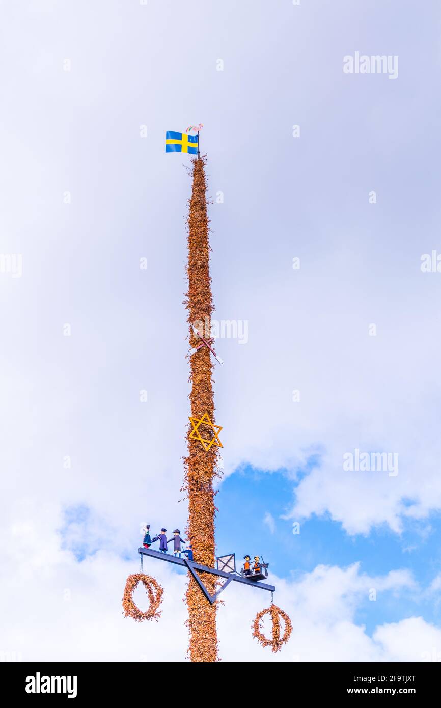 Decorated maypole in the skansen museum in Stockholm Stock Photo - Alamy